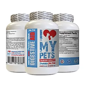 I Love My Pets pet Digestive aid - PET Digestive AID - Dogs and Cats - Best PROBIOTICS - Vegetable stearic Acid - 60 Treats (1 Bottle)