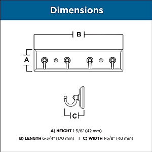 Franklin Brass Key Tidy (1-Pack) Matte Black Key Holder 7" Wall Mount Key Rack 4 Key Hooks for Wall, Hallway, Entry Small Keychain Rail Organizer B46711K-218-R