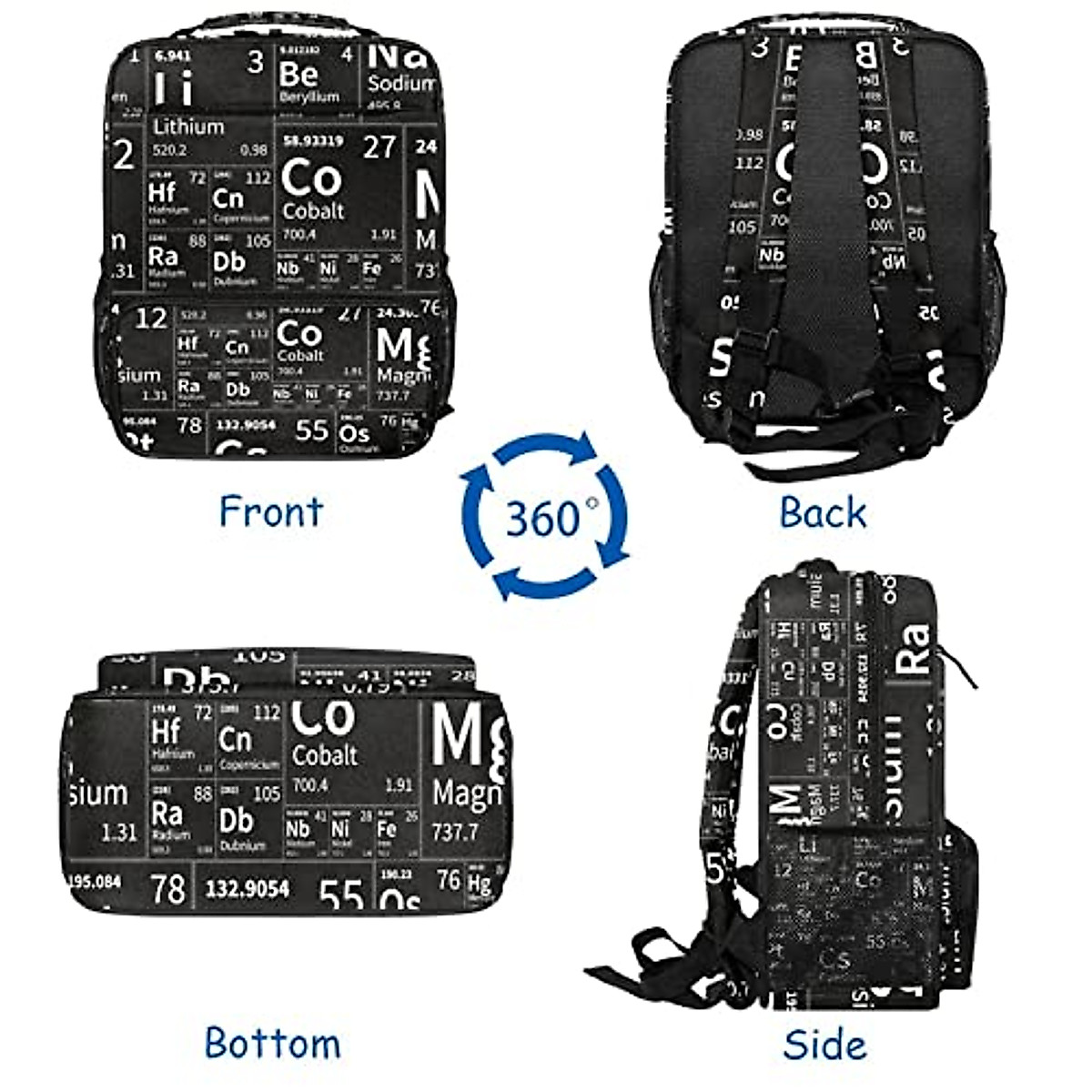 VBFOFBV Lightweight Casual Laptop Backpack for Men and Women, Blackboard Periodic Table of Chemical Elements