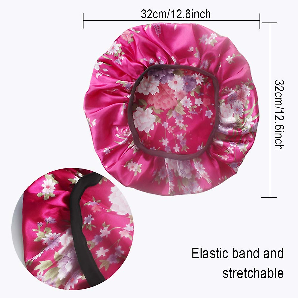 4 Pack Soft Satin Sleeping Cap Wide Band Salon Bonnet Silk Night Sleep Hat Hair Loss Cap for Women, 4 Styles