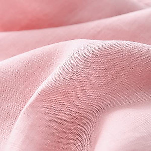 Amazhiyu Pure Linen Over The Door Laundry Hanging Hamper Bag for Holding Dirty Clothes and Saving Space Pink