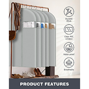 Lazydrop Garment Bags Suit Bags for closet storage 9 Packs Garment Covers 24 x 43 Inchs for Storage Suits, T-shirts and Jackets, Suit Covers for Hanging Clothes on Closet or Travel