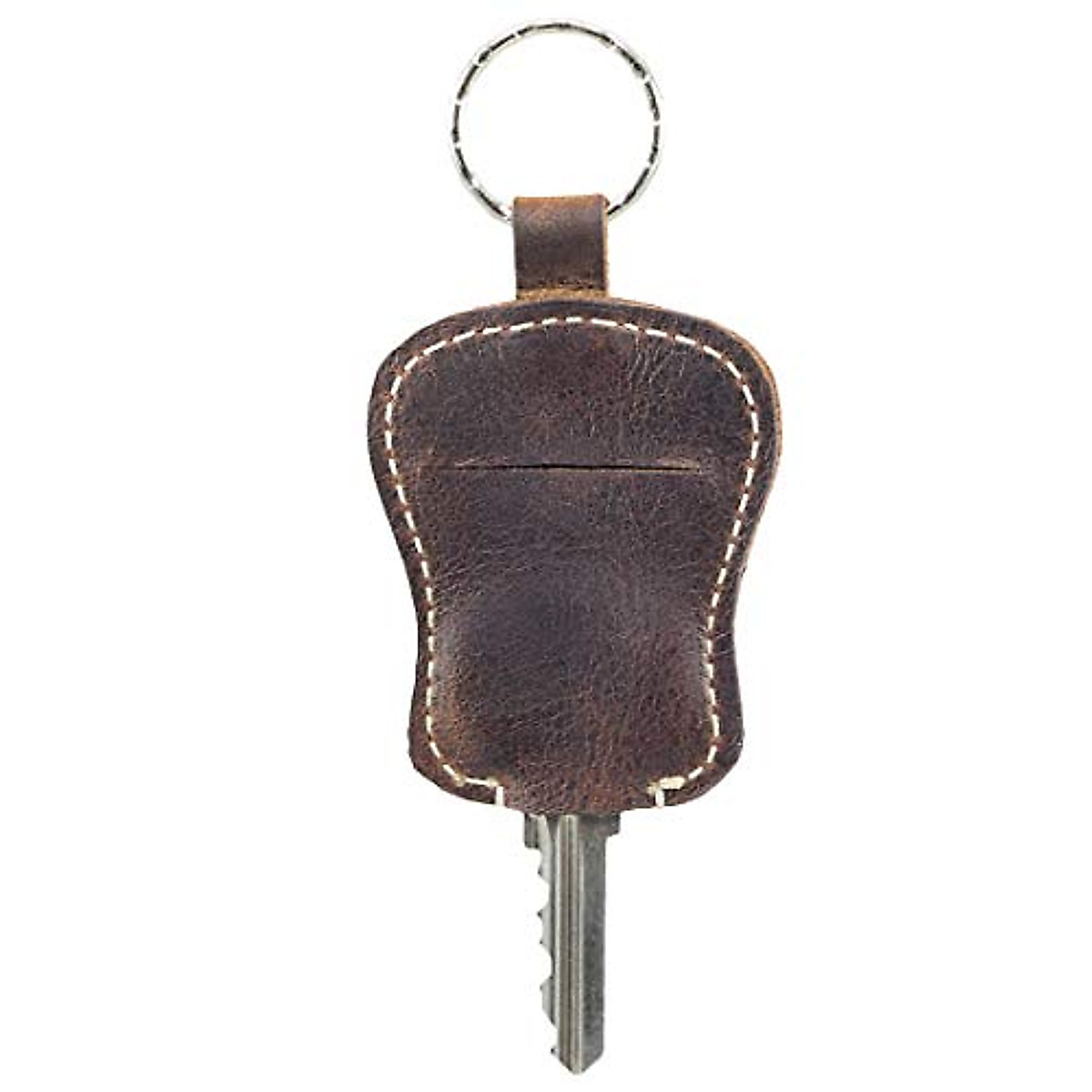 Hide & Drink, Leather Guitar Keychain/Key Holder/Keychain With Pouch for Most Used Key/Keychain for Musicians, Handmade :: Bourbon Brown