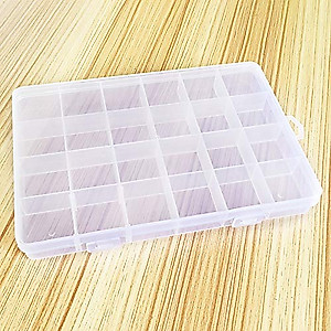 Portable Organizer 24-Fixed Compartments Clear Plastic Jewelry Box Organizer Storage Container