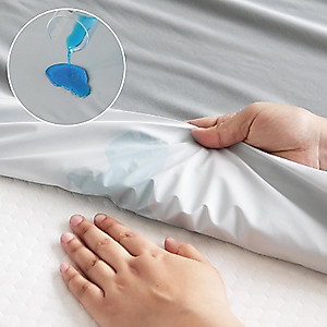 Magik & Kover Twin Mattress Protector Waterproof Cover 2 Pack, Waterproof Bed Twin Fitted Sheet Only, Machine Washable Deep Pocket Twin Size Mattress Cover for Kids Bed with Elastic Rubber Band, Grey