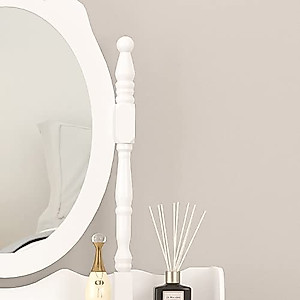 Lumelay Girls Makeup Vanity Set with Mirror & Stool (Vanity Desk with Mirror)