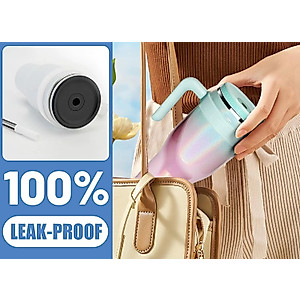 Zenbo 40 oz Glitter Tumbler With Handle, Screw on Lid and Straw | Stainless Steel Insulated Mug Tumbler, Keeps Drinks Cold up to 34 Hours, Fit in Car Cup Holder, Sweat-Proof Body, Dishwasher Safe