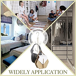 8 Pack Purse Hanger Organizer for Closet Handbag Metal Holder, Hanging Closet Organization Space Saving Storage Scarves, Men's Ties, Women's Shawl, Backpack, Belt, Accessories, Clothes (Apricot)