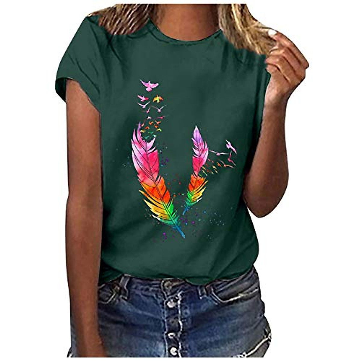 Women's Ruffle Short Sleeve Tie Up Back Crop Top Off Shoulder Bardot Blouse Flannel Shirts for Women Pink Purple