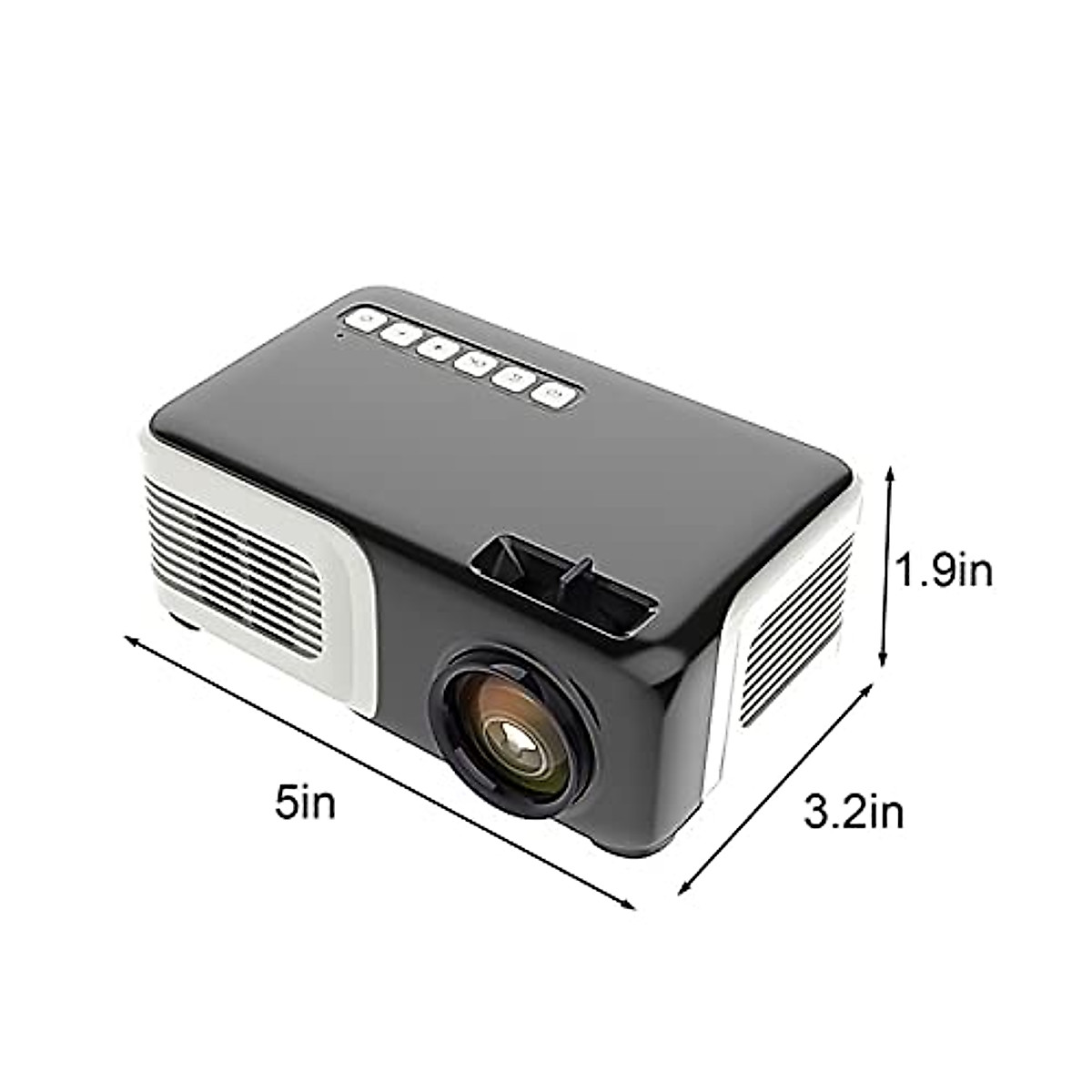 Aopirta HD Projector Home Bedroom Home Projector Small Portable Mini Projector Supports HDMI On The Same Screen and Connected to Outdoor Mobile Power Supply