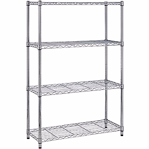 14''Dx36''Wx54''H 4-Shelf Wire Shelving Unit Garage NSF Business Wire Shelf Metal Large Storage Shelves Heavy Duty Height Utility Commercial Grade Steel Layer Shelf Rack Organizer 1000 LBS