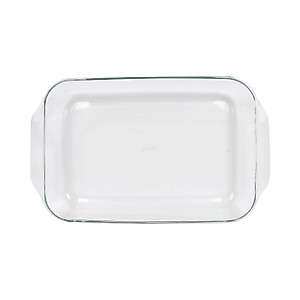 Pyrex (2) 233 Oblong Rectangle Clear Glass Casserole Baking Dishes & (2) 233-PC Red Lids Made in the USA