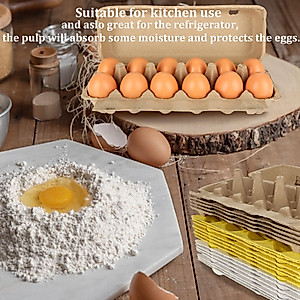 Acrux7 21 Pack Egg Cartons Holds Up to 12 Count Eggs, 1 Dozen Blank Natural Paper Pulp Egg Cartons with Stickers, Reusable Sturdy Design Cardboard Egg Cartons for Kitchen, Farmhouse, Market (3 Color)