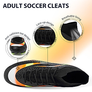 Soccer Cleats Mens Football Cleats Women Outdoor Soccer Shoes Tacos de Futbol para Hombre Zapatos De Futbol para Hombre Football Shoes for Youth Professional Training High Top Soccer Shoe AG/FG