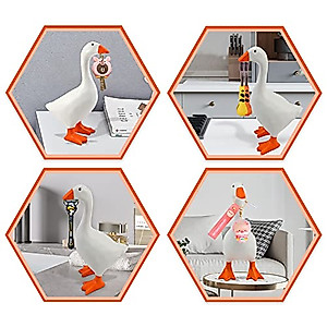 Jareo Magnetic Goose Statue Cute Key Holder 1 Pack Home Decoration Hanging Rack Table Desk Sculpture Funny Bedroom Decor Housewarming Gift