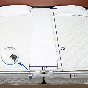 HITOMEN Bed Bridge, Twin to King Bed Converter Kit, Bed Gap Filler with Strap, Mattress Connector