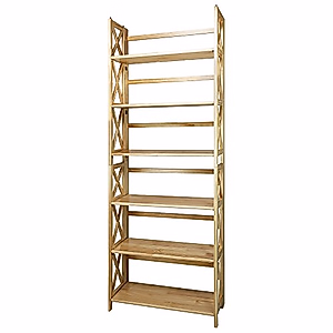 Casual Home Montego 3-Shelf Folding Bookcase, Natural , 27.5" Wide