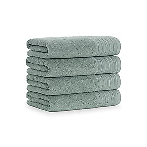 Aston & Arden Anatolia Turkish Hand Towels - (Pack of 4) 100% Ring Spun Cotton, Soft Plush Absorbent, 600 GSM Low Twist Weave, Premium Towel for Hotel, Spa, Bathroom, 18 x 32 in, Sage Green