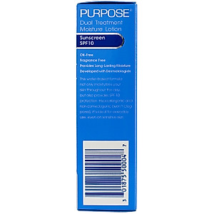 Purpose Dual Treatment Moisture Lotion with SPF 10, 4 Ounce Bottle