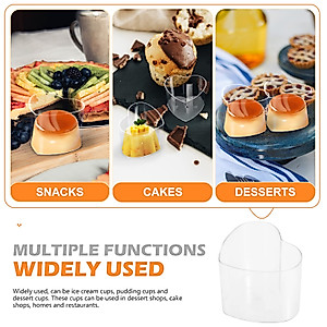 DOITOOL 20PCS Clear Dessert Cup 2. 3 oz Mini Dessert Cup, Clear Plastic Parfait Appetizer Cups Heart Shaped Dessert Serving Cups for Parties, Events, Catering (5. 5 x 5. 5cm)