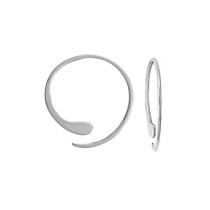 Boma Jewelry Sterling Silver Pull Through Hoop Earrings (Medium Silver)