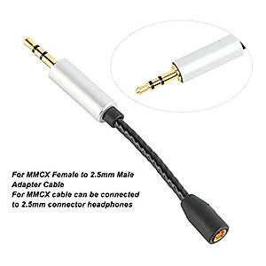 Sanpyl for MMCX to 2.5mm Adapter Cable, Replacement Headphone Adapter Cord Female to Male Lossless, for MMCX Cable to Headphones with 2.5mm Connector