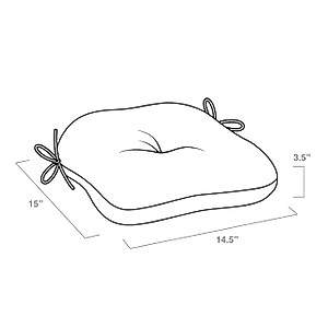 Arden Selections Outdoor Tufted Bistro Seat Cushion, Set of 4, 14.5 in x 15 in, Rain-Proof, Fade Resistant 15 inch, Sapphire Blue Leala