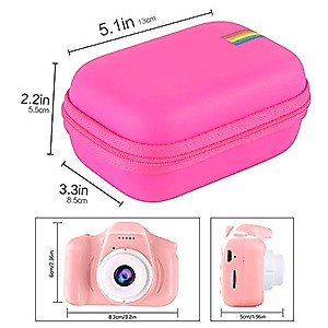 Leayjeen Kids Camera Case Compatible with Seckton/GKTZ/OZMI/PROGRACE/Dylanto/Rindol/VATENIC/Nine Cube/hyleton and More Kid Digital Camera Toys Gifts and Accessories (Case Only)