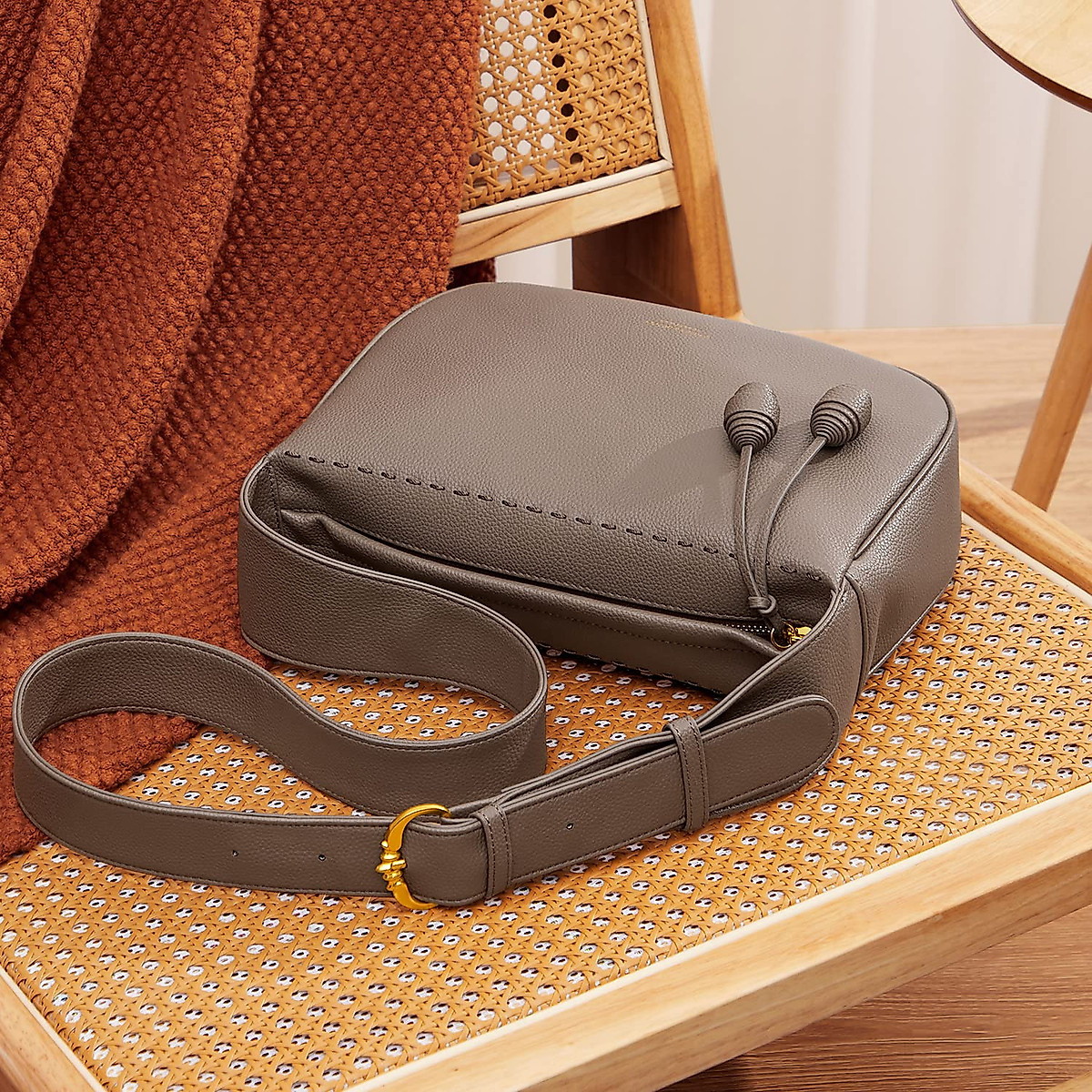 Cnoles Crossbody Shoulder Bags For Women Leather Purse And Handbags Ladies Evening Cell Phone Bag Wallet Purse Grey