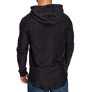 Lexiart Mens Fashion Athletic Hoodies Sport Sweatshirt Solid Color Fleece Pullover Black 3XL