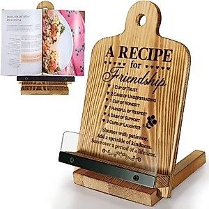 Birthday Friendship Gift for Women, Best Friends Recipe Book Holder Gift, Cookbook Stand for Kitchen Gift for Sister Friend Bestie