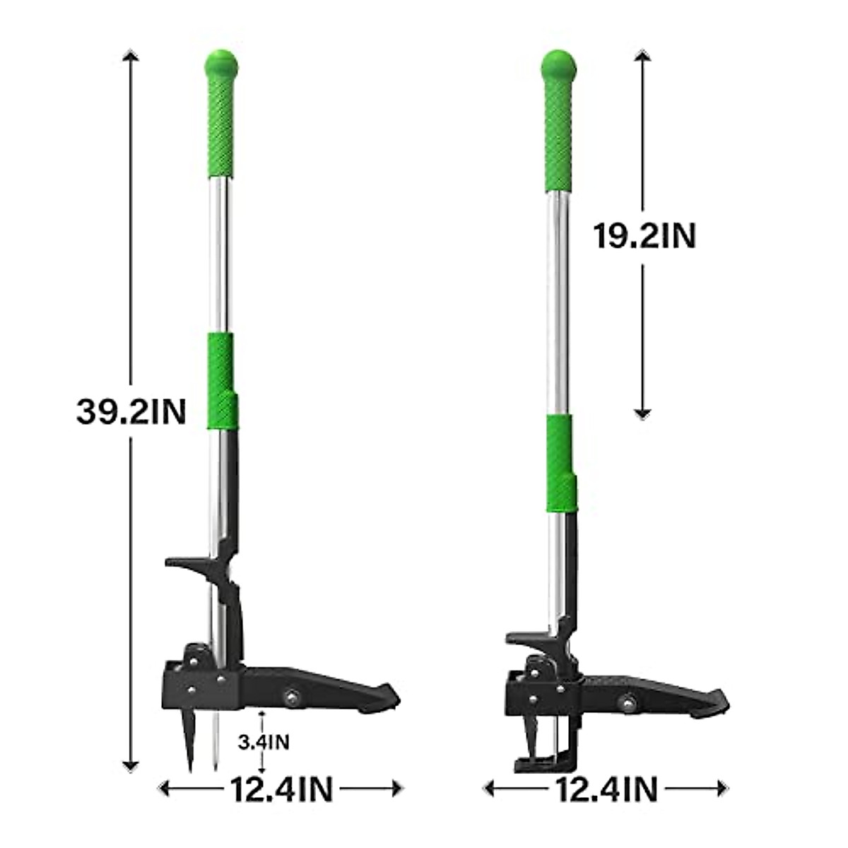 SOYUS Weeder Puller Standing Weed Puller Tool Stand Up Heavy Duty Garden Tool with 39" Long Handle, 4 Claws Stainless Steel, High Strength Foot Pedal, Comfort Soft Grip Without Bending