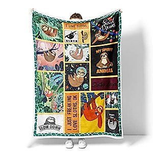 Sloth Throw Blanket Ultra Soft Cozy Decorative Flannel Blanket All Season for Home Couch Bed Chair Travel 60x50in (Sloth)