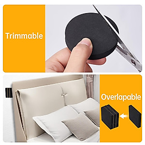 Anti Shake Headboard Stoppers for Bed Against Wall,Bed Noise Stoppers,Headboard Bumpers to Prevent Hitting Wall,Wall Protector for Furniture,Square EVA Headboard Stabilizer Pad,Black and White-20 Pcs