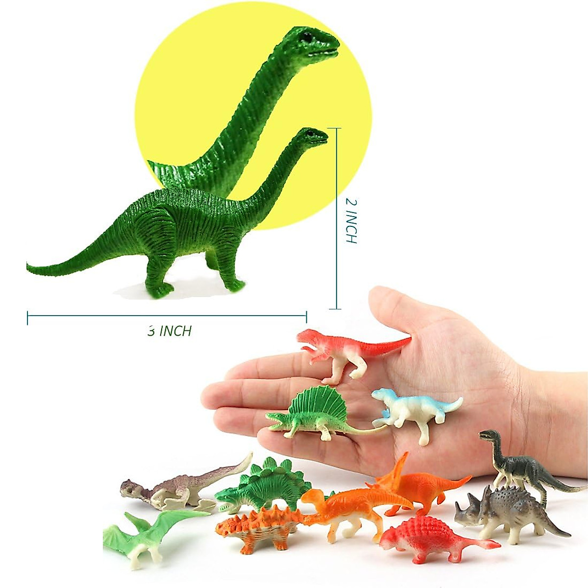 OuMuaMua Dinosaur Toys, Plastic Mini Dinosaur Figure Toy Set Including T-rex, Stegosaurus, Monoclonius for Kids Toddler Dinosaur Birthday Party Favors, Christmas Valentines Day Gifts, 78 Pack