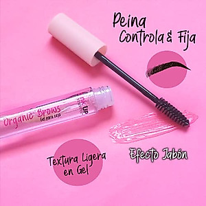 PINK UP Organic Brows| Eyebrow Gel | Brow Gel| Clear Mascara | Transparent gel to comb the eyebrows| Provides definition and volume| Maximum fixation| Model PKOE01