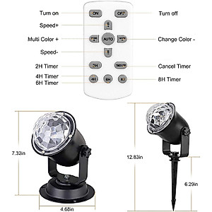 Wave Projector Outdoor, Ocean Wave Light Projector with Remote Control, Waterproof LED Projector Lamp 3D Water Effect for Xmas New Year Halloween Birthday Wedding Party Kids Adult Indoor Outdoor