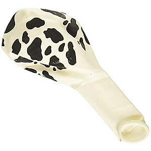 Premium Black & White Cow Print Latex Balloons - 12" (6 Pc) - Perfect for Farm, Barnyard, or Animal-Themed Parties