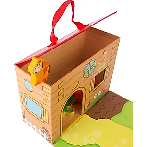 Small Foot Wooden Toys Farm Themed playworld in a Carrying case Designed for Children 3+, Multi (11111)
