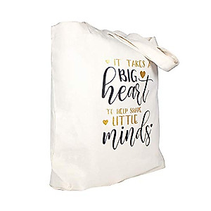 ELEGANTPARK Teacher Gifts for Women Teacher Apprreciation Gifts Christmas Gifts for Teacher Tote Bag Canvas Teacher Thank you Gifts Wine Tumbler with Straw Rose Gold