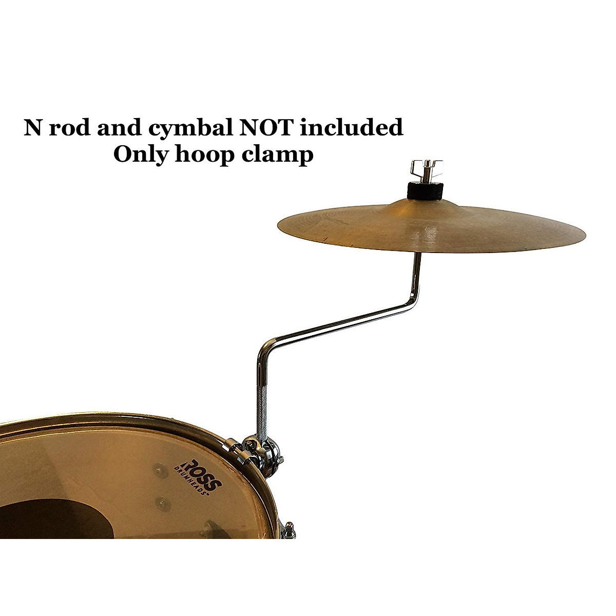 Cowbell Mount Bracket - Tom Hoop Clamp for Cowbell, Jam Block, Tambourine, Splash Cymbal