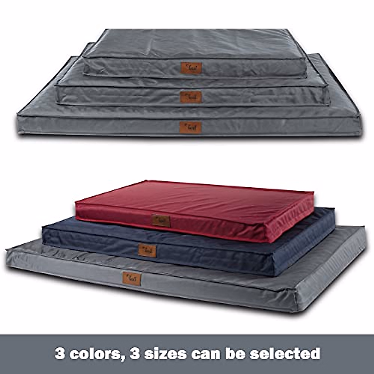 Tail Stories Outdoor All Weather Dog Bed, Waterproof Dog Bed for Large Dogs, Orthopedic Egg Foam Pet Bed with Washable and Removable Oxford Cooling Cover