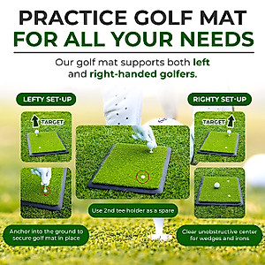 Golf Mat, Golf Hitting Mat, Golf Practice Mat, Golf Mats Practice Outdoor, Golf Matt for Indoors, Golf Chipping Mat, Golf Turf Mat, 18"x14"