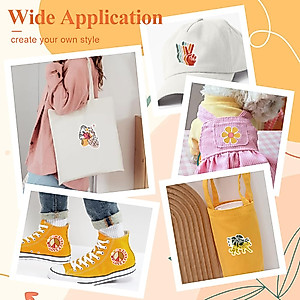 16 Pcs Iron on Patches Vintage Groovy Retro Hippie Patches Boho Embroidered Applique Peace Sign Sew on Patches for Backpacks Clothing Hat Jeans Jacket