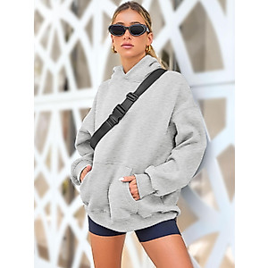 AUTOMET Hoodies for Women Oversized Sweatshirts Cute Long Sleeve Shirts Sweaters Fleece Loose Casual Pullover Fall Clothes Y2k Fashion with Pockets 2024 Grey