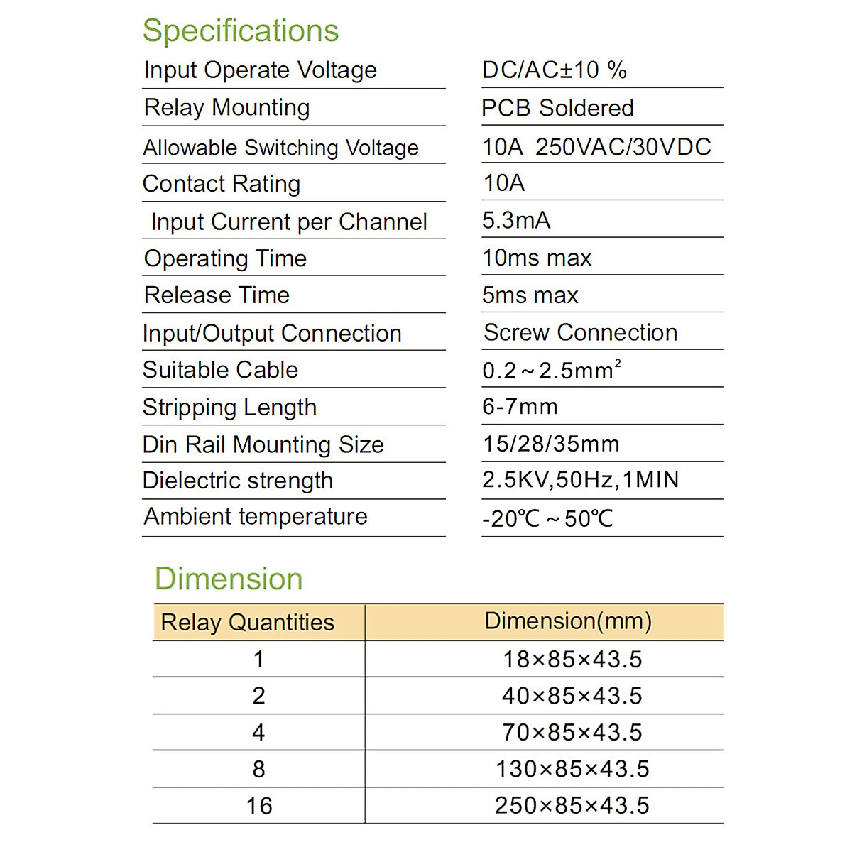 Good BNTai 8 Channel Interface Relay Module 12VACDC 24VACDC 110VAC 230VAC DIN Rail Panel Mount Automation PLC Board (8Channel ACDC24V)