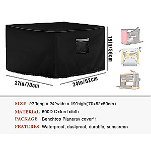 MBOOM Portable Planer Dust Cover - Protective Shield Against Sawdust & Wood Chippings,27x24x19 inch