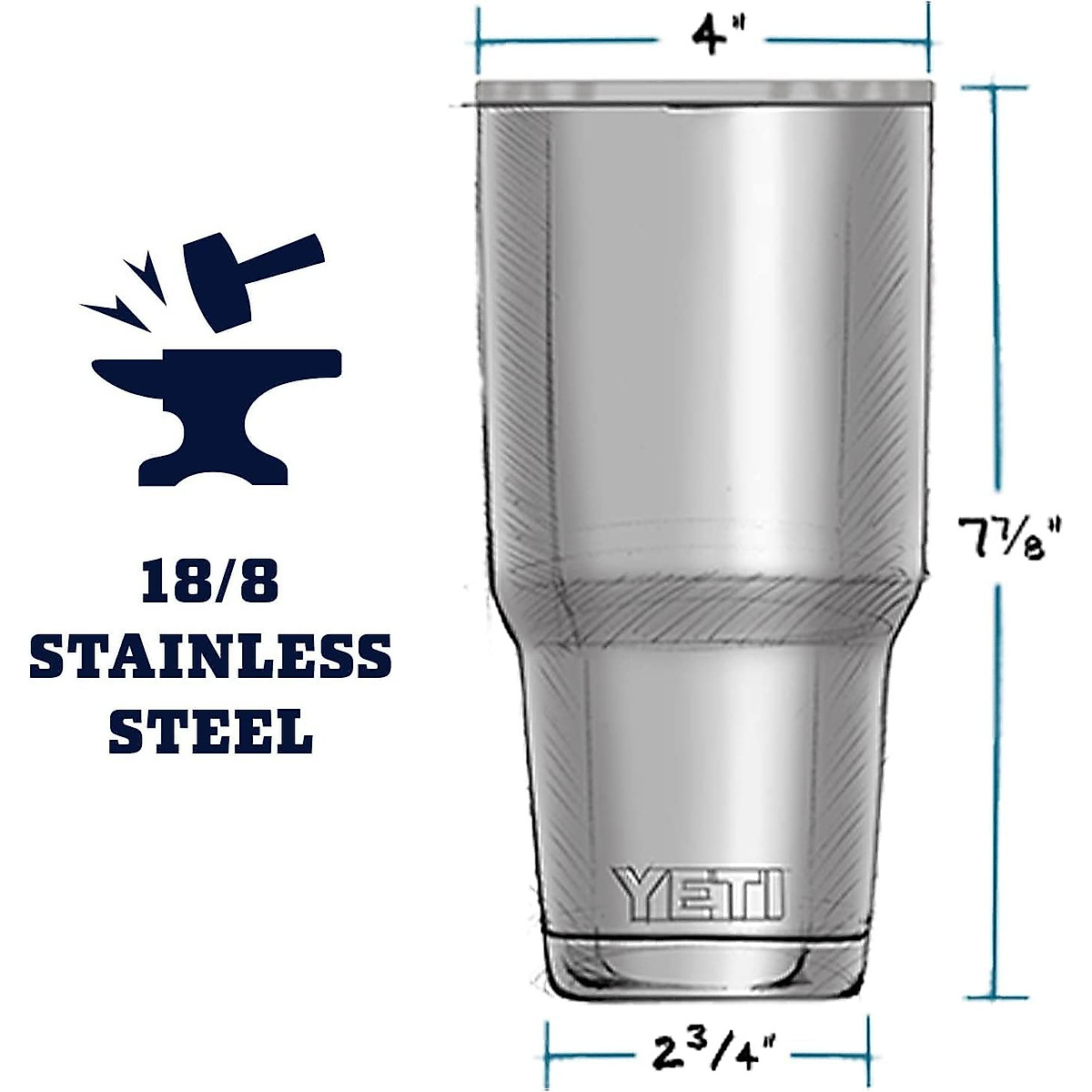 YETI Rambler Tumbler, Vaccum Insulated Stainless Steel Tumbler with Magslider Lid, King Crab, 30 oz (887 ml)