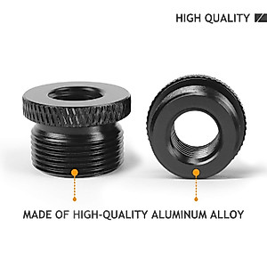 2 Pack Screw Thread Adapter, 5/8" Male to 3/8" Female Mic Screw for Blue Yeti/Blue Snowball/Blue Yeti X Microphone Stand Mount by Frgyee (Black)