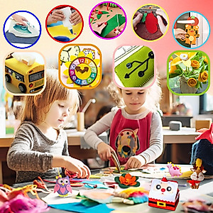 Jtnohx Felt for Crafts, 16 Pcs Felt Fabric, 7"×11.3" Stiff Felt Sheets, Craft Felt Square for Sewing (White)